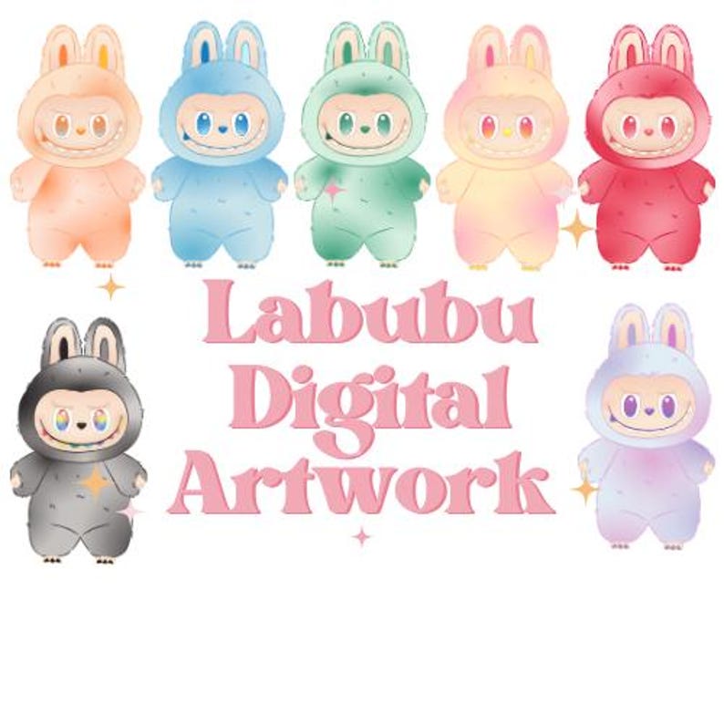 Pack of 21 Labubu and Labubu Peeking PNG - Etsy