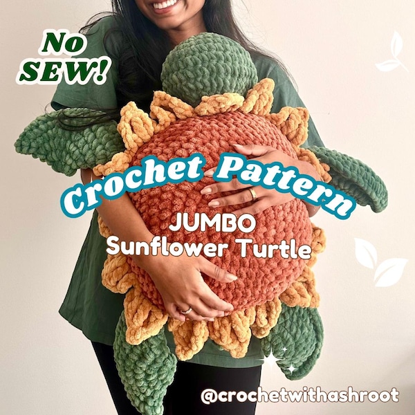 Crochet Jumbo Turtle human Size Pattern PDF Download Extra Large ...