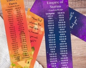 TOG Laminated Bookmark Tandem Read Guide Empire of Storms & Tower of ...