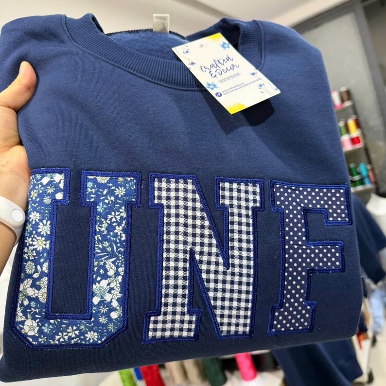 Embroidered Custom Sweatshirt Applique Letters – Personalized College ...