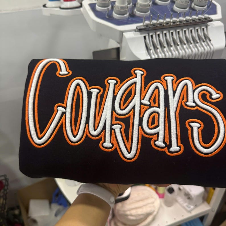 3D Puff Embroidery Personalized Team Sweatshirt – Custom Appliqué ...