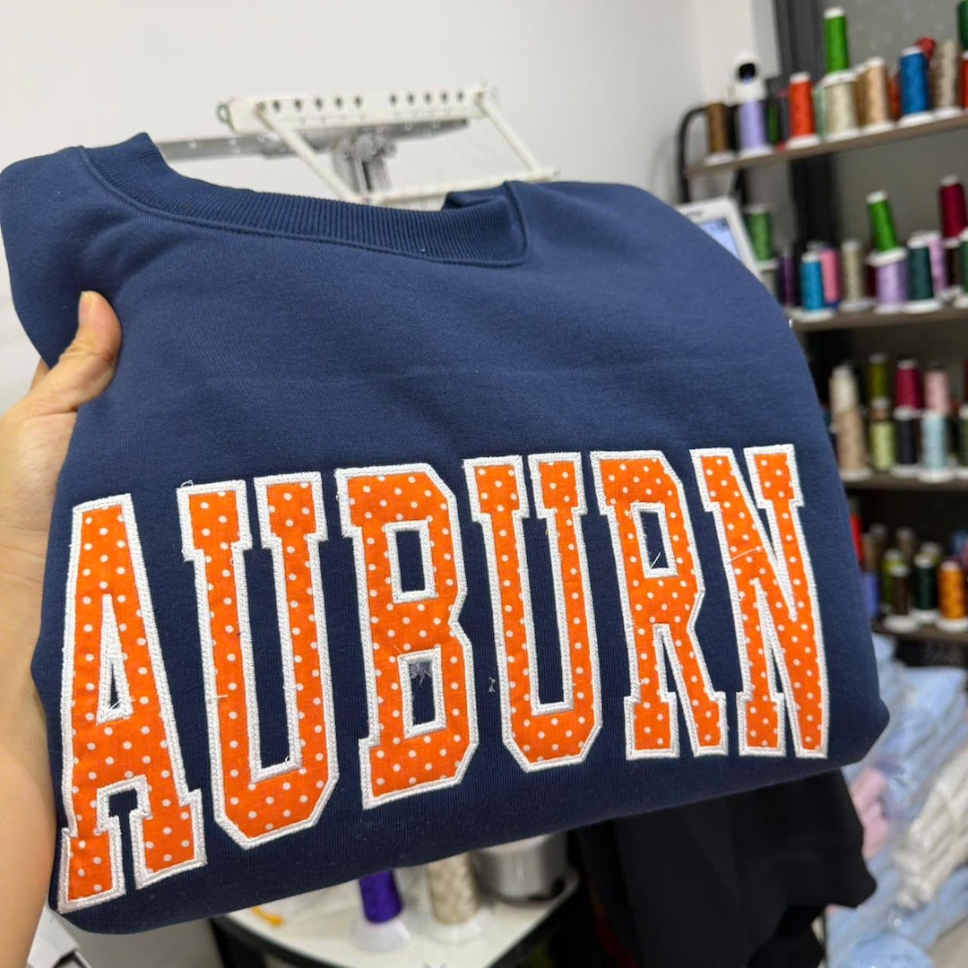 Custom Varsity Applique Sweatshirt, Personalized Embroidered Crewneck ...