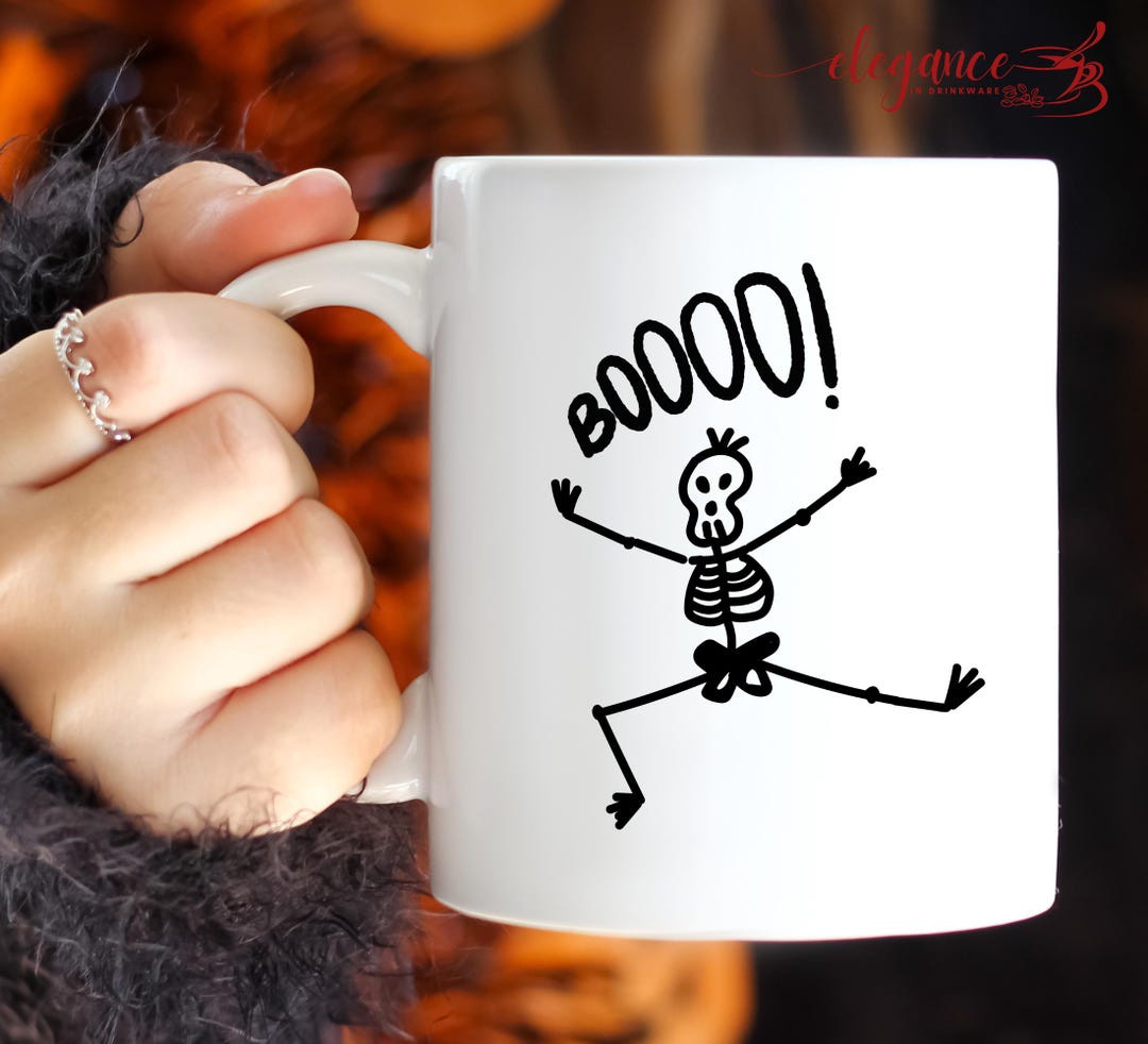 Boo Halloween Mug Skeleton Stickman Coffee Mug as Halloween Gifts - Etsy