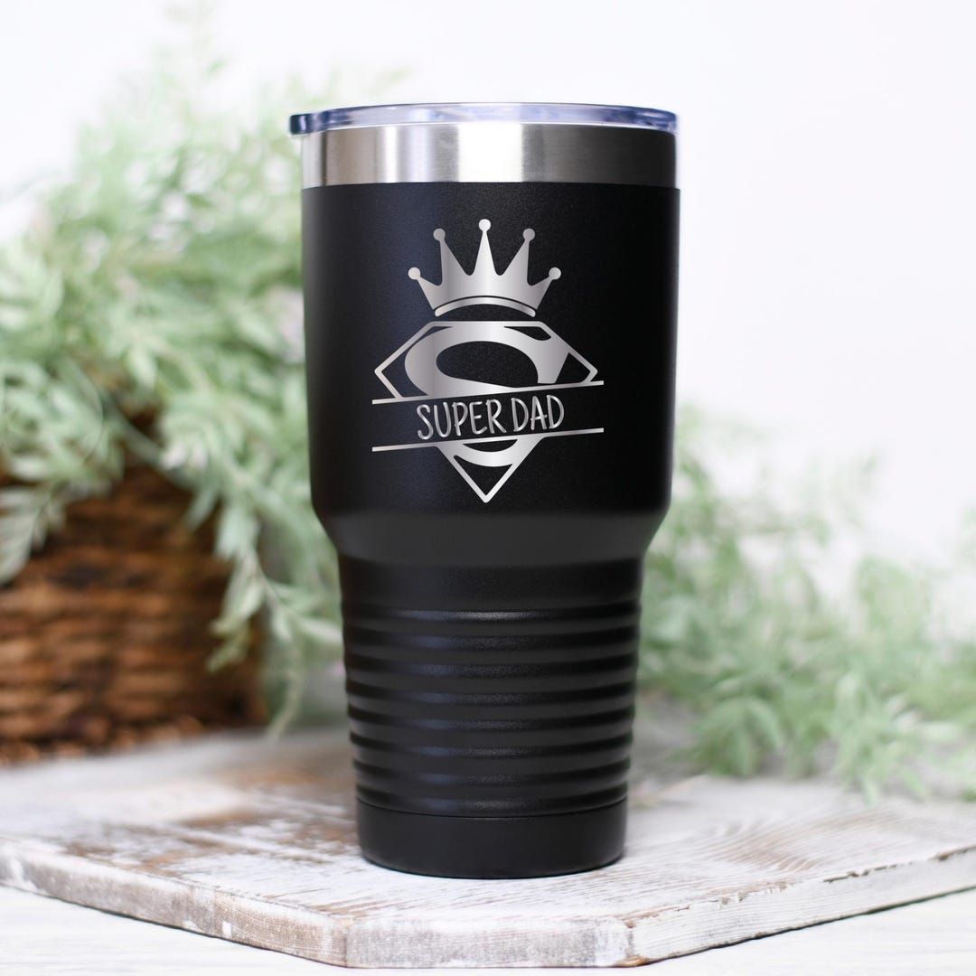 Super Dad Tumbler Fathers Day Gift, Laser Engraved Super Dad Water ...