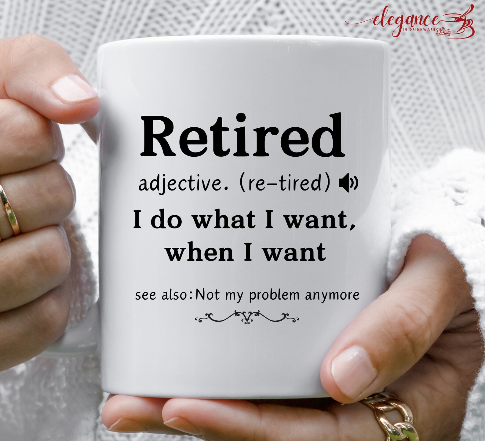 Retired Definition Mug, Retirement Gifts, Retired Adjective Cup ...