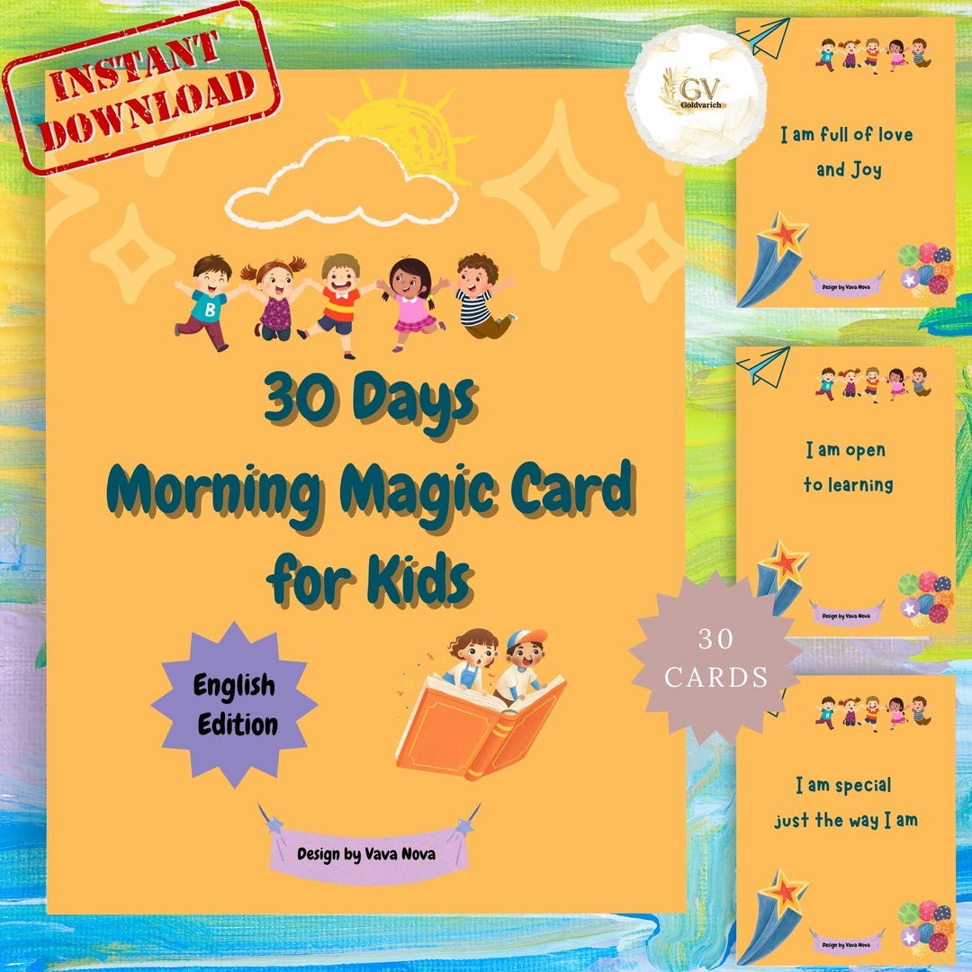 Morning Magic for Kids Daily Affirmation Cards 30 Days Challenge ...