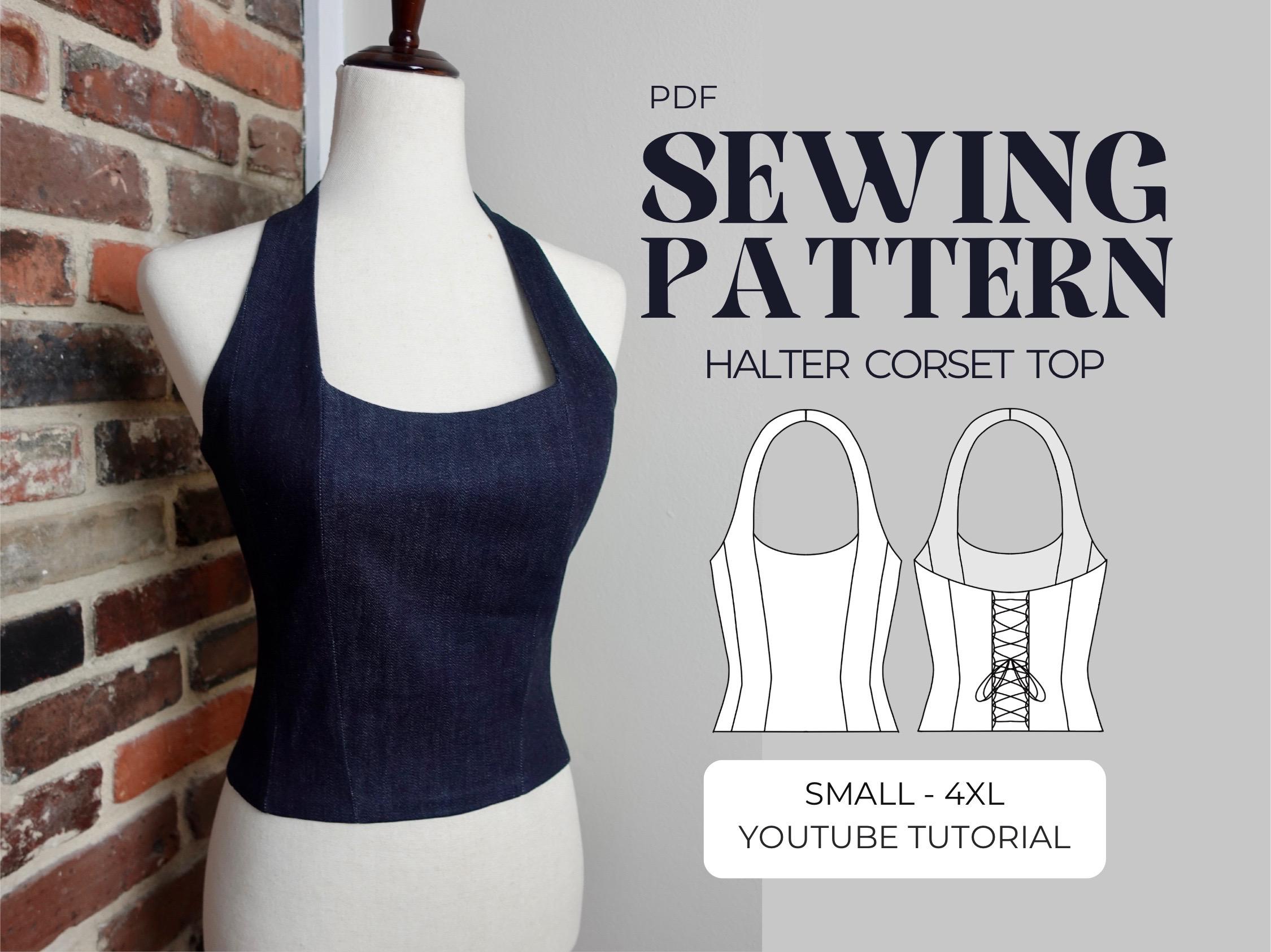 Halter Corset Top Sewing Pattern | Beginner Friendly | Small- 4XL - Etsy