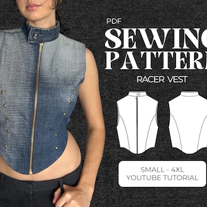 Racer Vest Sewing Pattern | Beginner Friendly | Small-4xl - Etsy