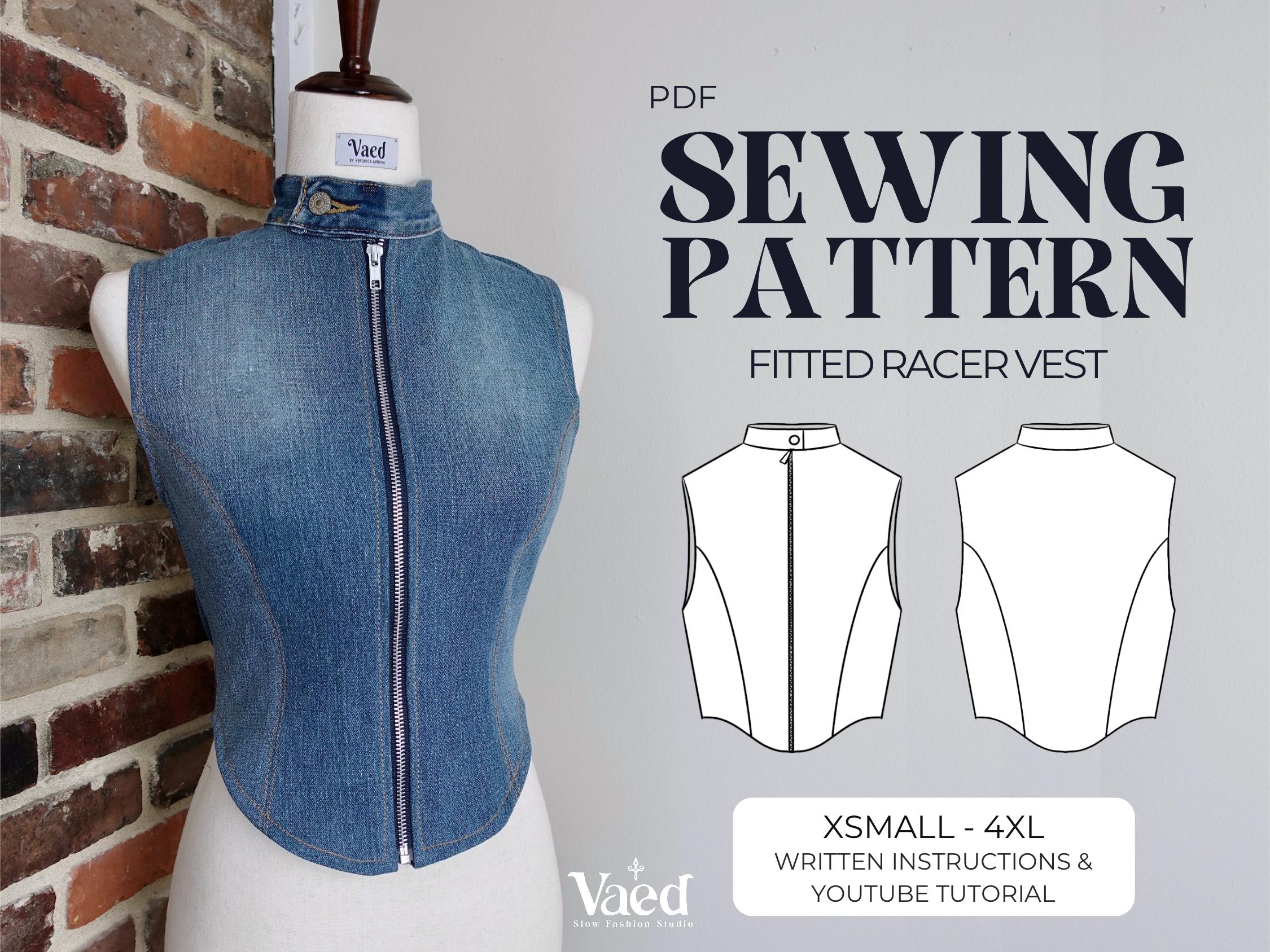 Racer Vest Sewing Pattern | Beginner Friendly | Small-4xl - Etsy