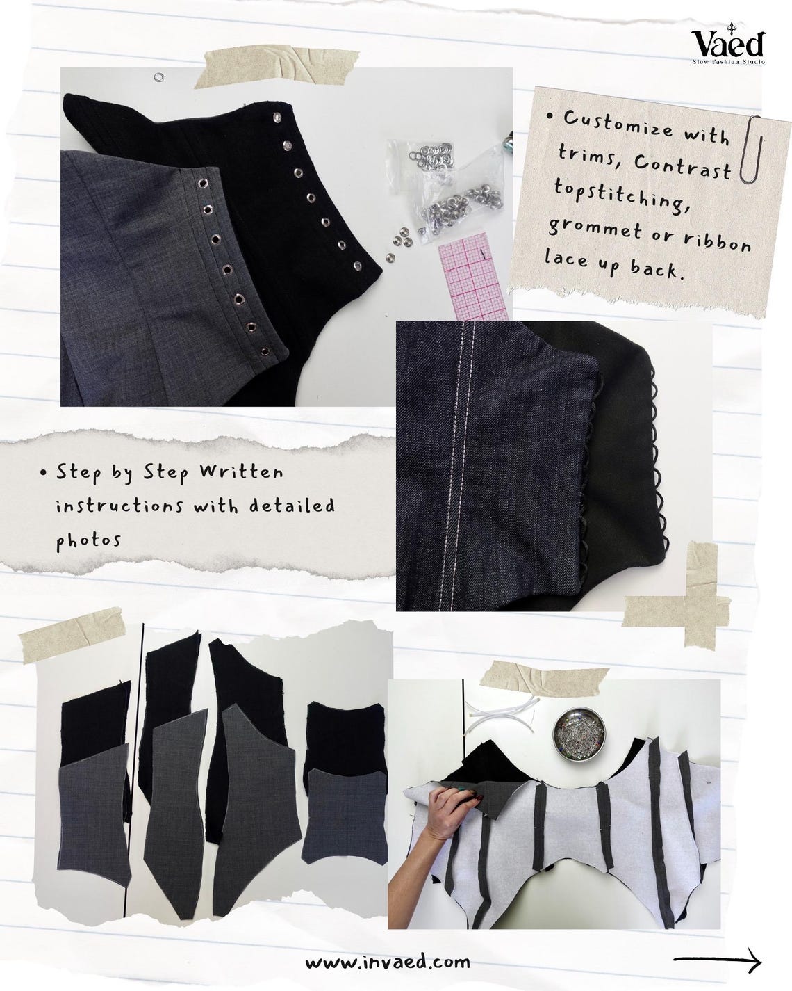 Reversible Under-bust Corset Sewing Pattern | XS-4XL | Int-beg - Etsy