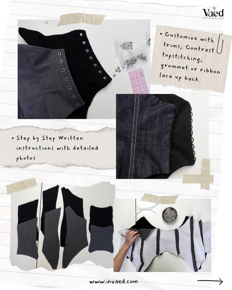 Reversible Under-bust Corset Sewing Pattern | XS-4XL | Int-beg - Etsy