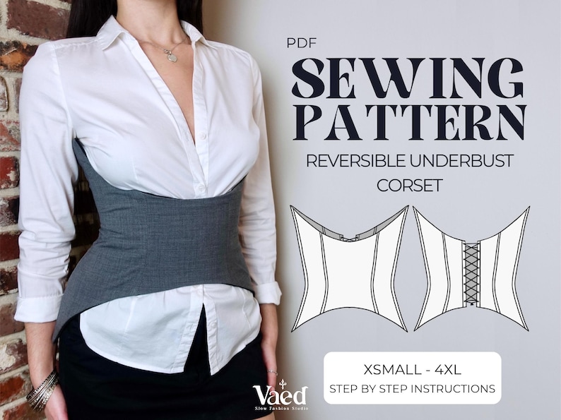 Reversible Under-bust Corset Sewing Pattern | XS-4XL | Int-beg - Etsy