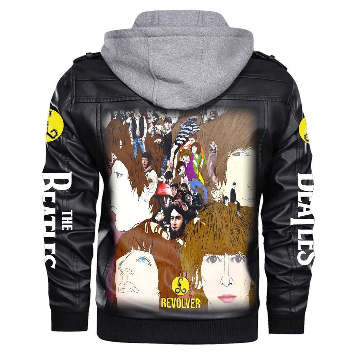 The Beatles 2D Hooded Leather Jacket, the Beatles Jacket, Beatles Retro ...