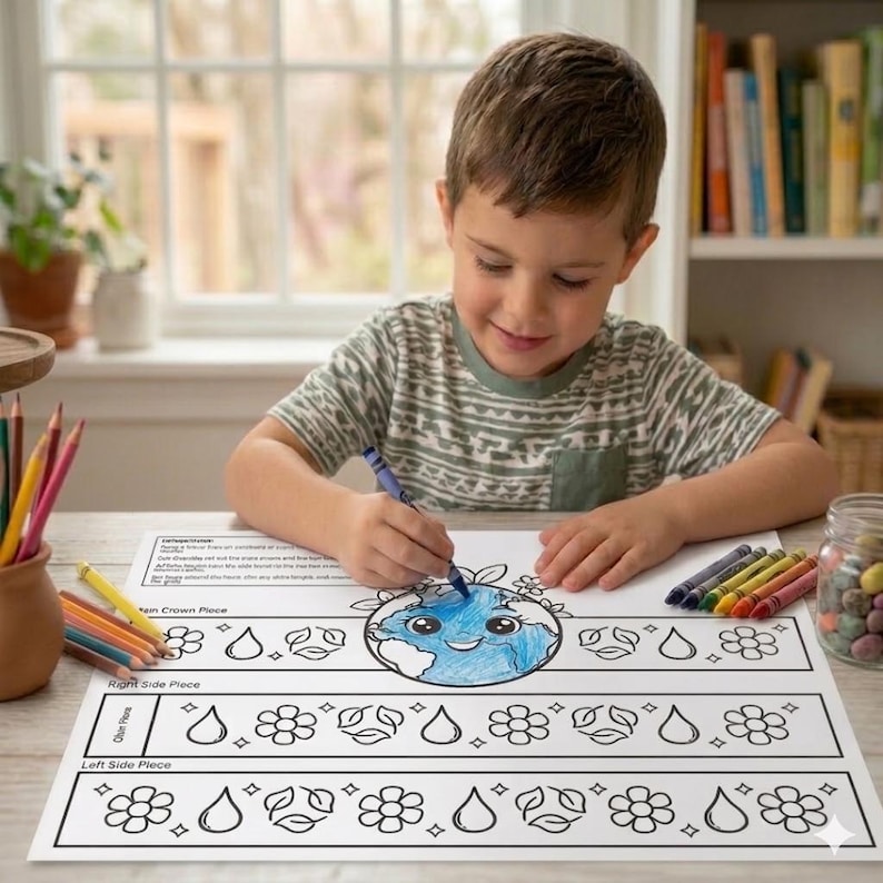 Earth Day Crown Craft for Kids, Save the Planet Pledge Activity ...