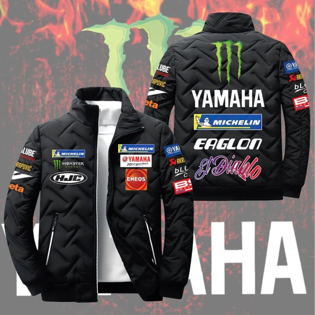 Vintage Monster Energy Racing Puffer Jacket Monster Motogp Motorcycle ...