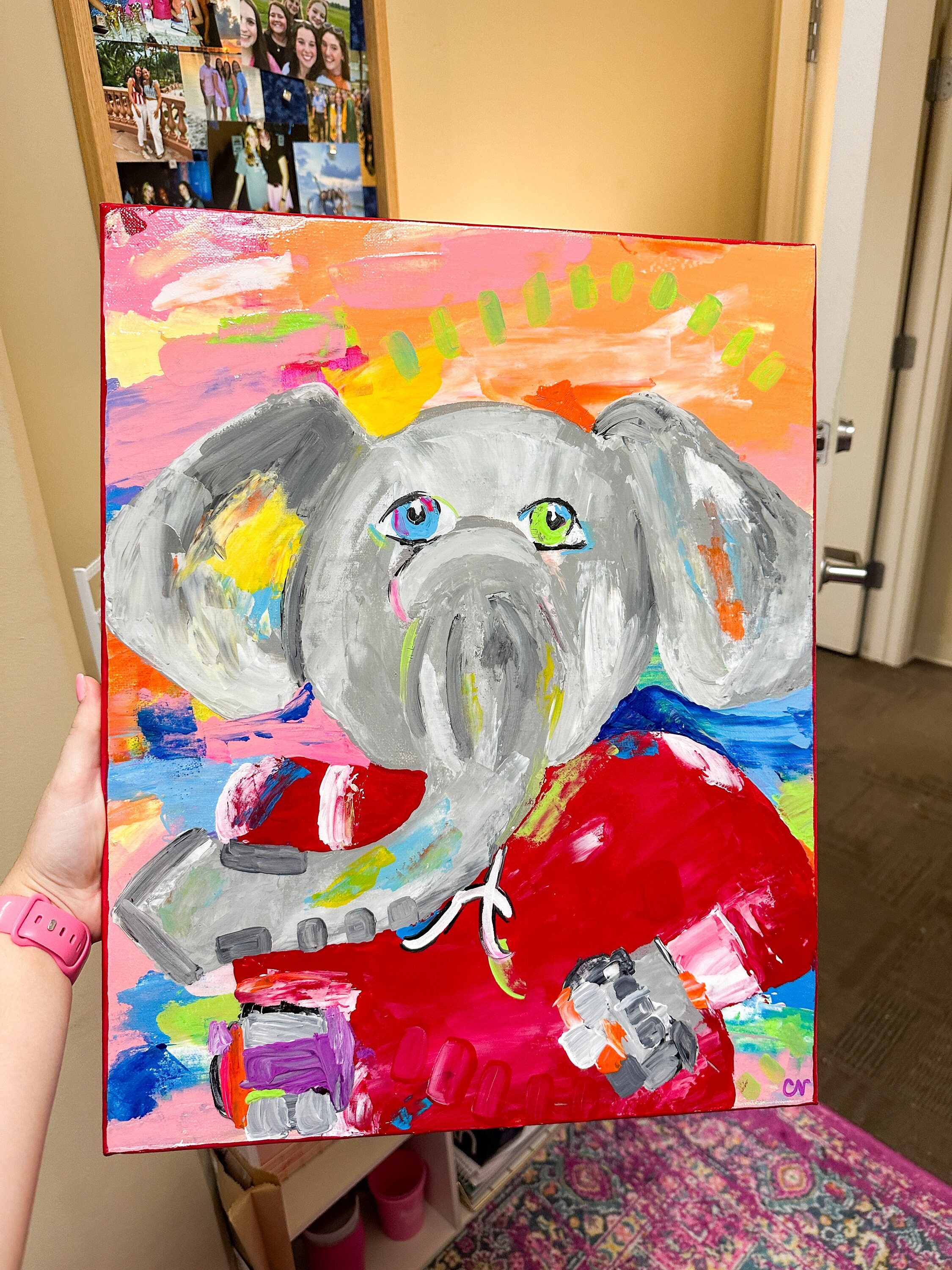 Abstract Elephant Painting of Big Al for Alabama Fans | Multicolor ...