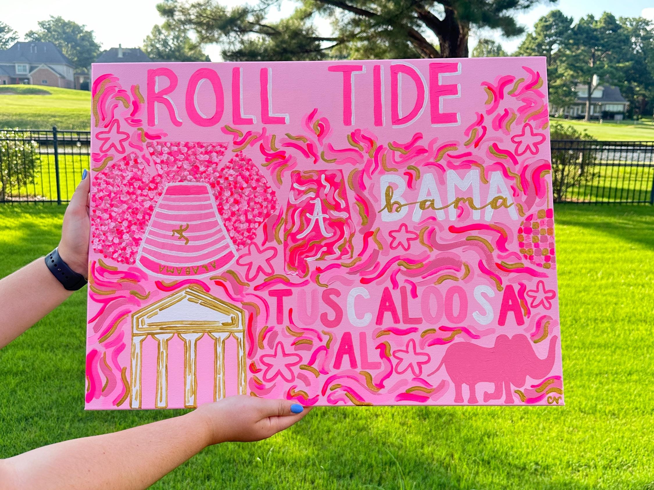 Alabama Themed Painting | Dorm Art | College Art | Roll Tide | Preppy ...