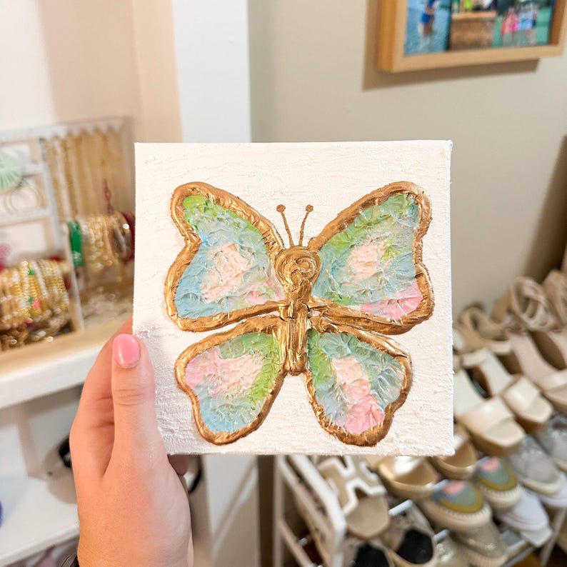Custom Multicolor Butterfly Textured Painting | Gift Wrapped | Preppy ...