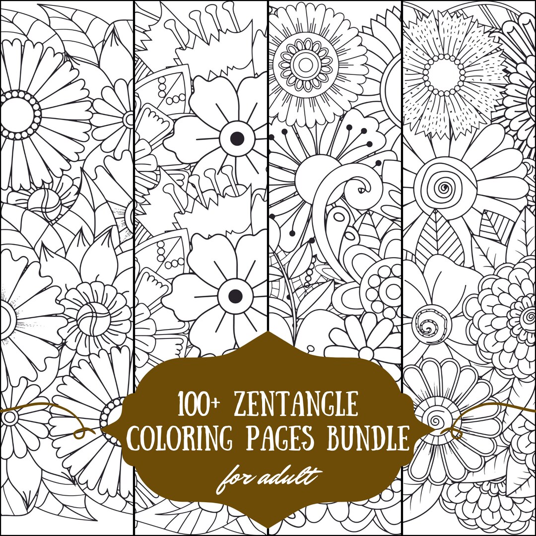 Ultimate Zentangle Designs: 100 Coloring Pages for KDP and Printables ...