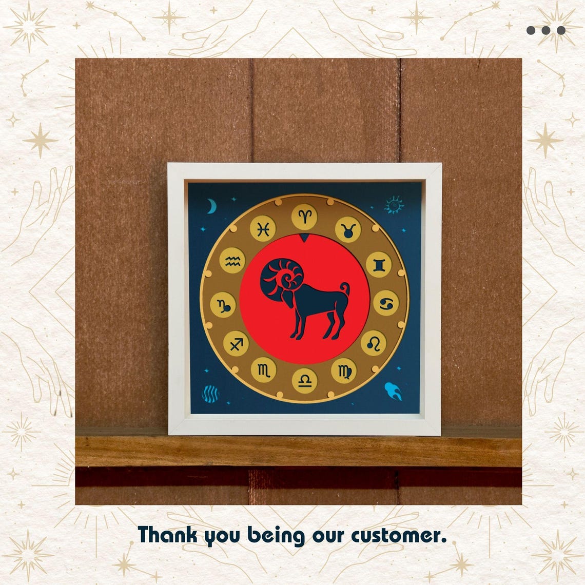 Aries Zodiac Sign SVG Shadow Box, Aries Zodiac Art, Aries Constellation ...