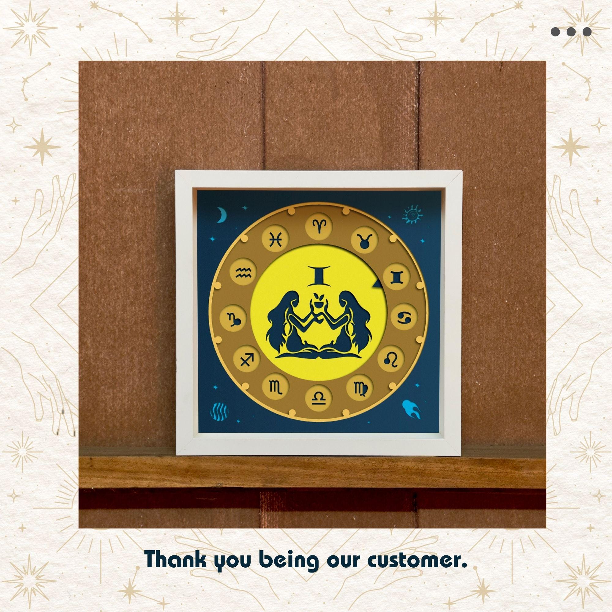 Gemini Zodiac Sign SVG Shadow Box, Gemini Zodiac Art, Gemini ...
