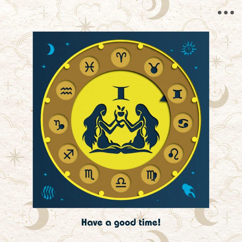 Gemini Zodiac Sign SVG Shadow Box, Gemini Zodiac Art, Gemini ...