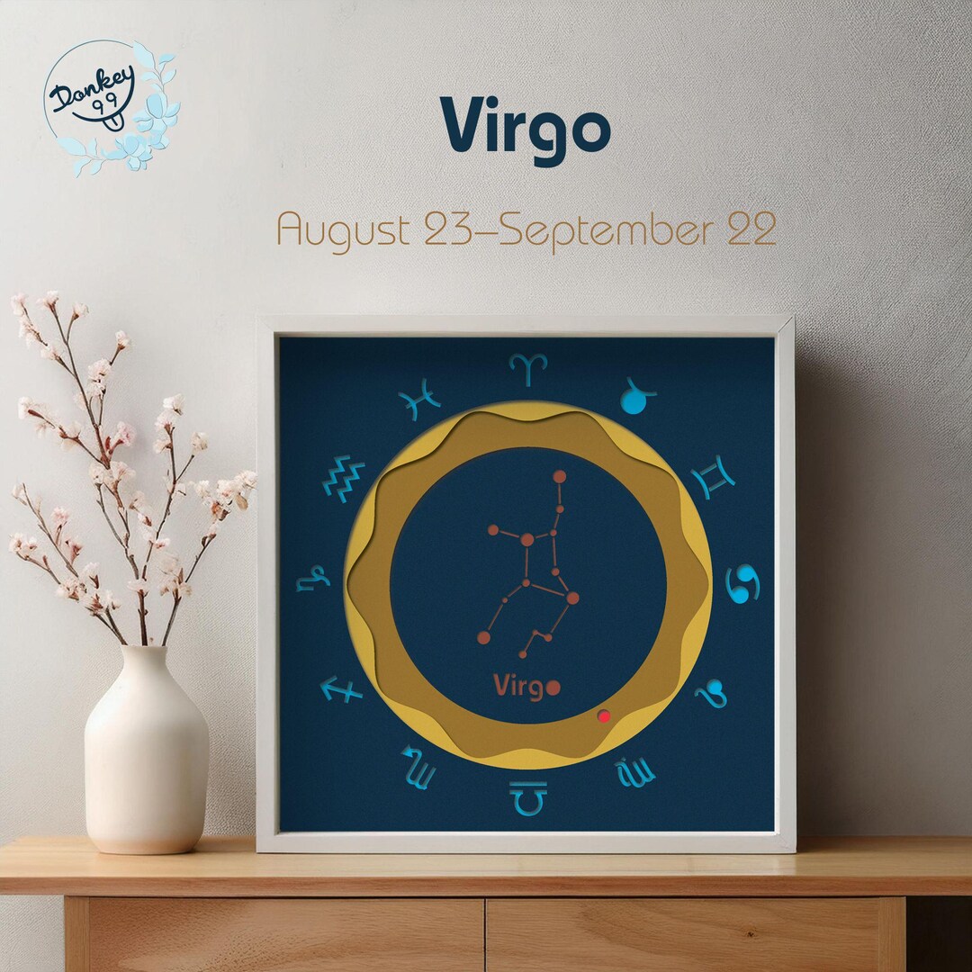 Zodiac Sign Virgo SVG Shadow Box, Astrological Signs, Layered Paper Art ...