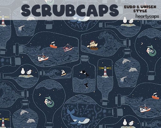 Ship in a Bottle Cute Euro and Unisex Style, Adjustable Scrub Cap ...