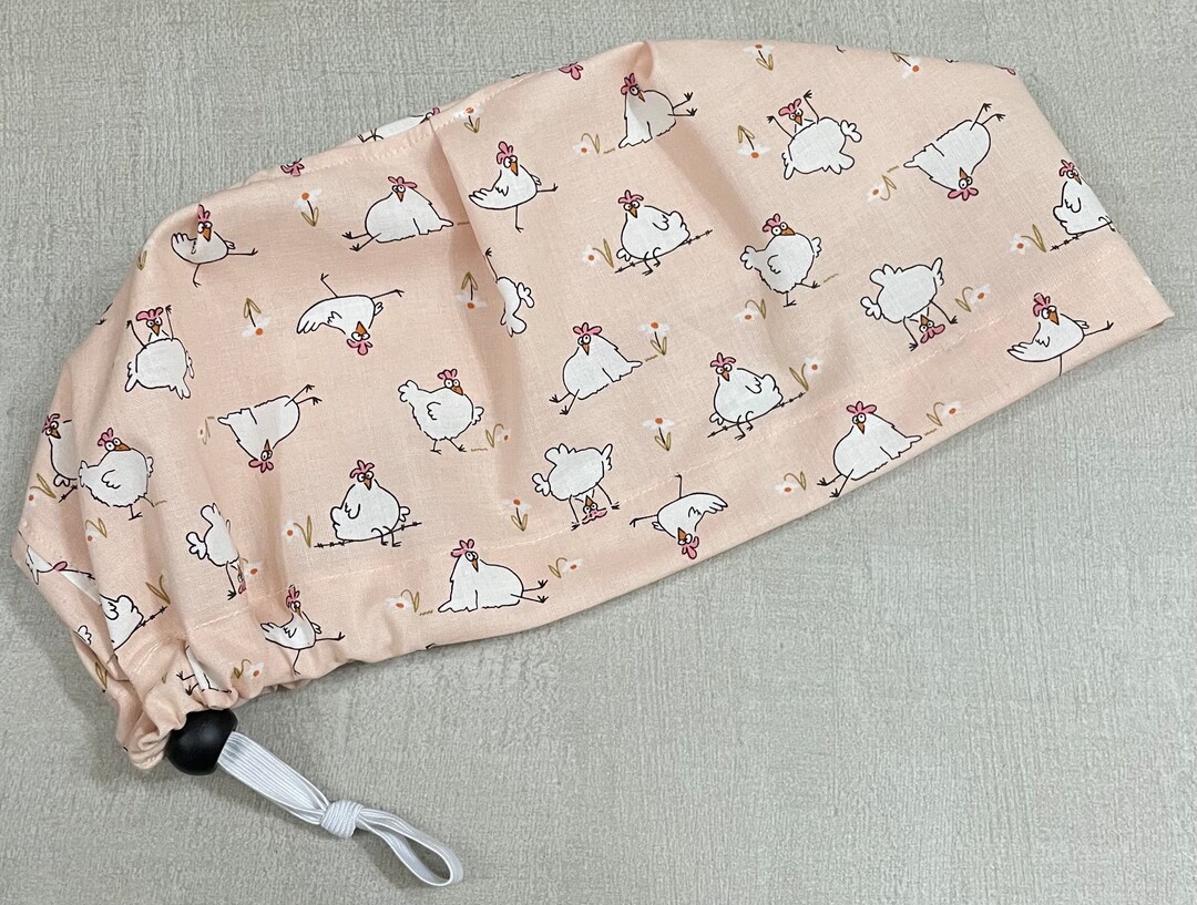Funny Pink Chickens Euro Scrub Cap Adjustable Toggle - Etsy