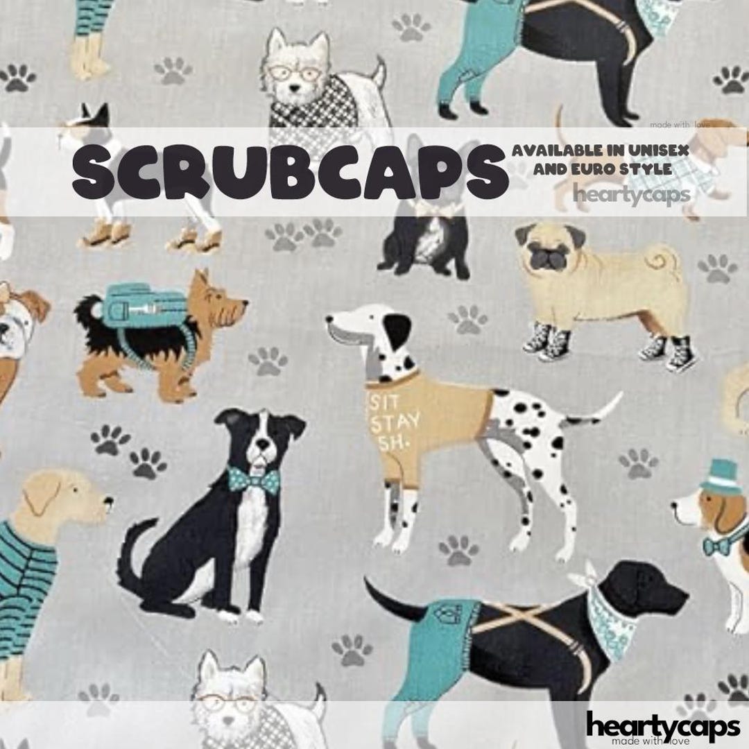 Dogs in Clothes Animals Euro and Unisex Style, Adjustable Scrub Cap ...