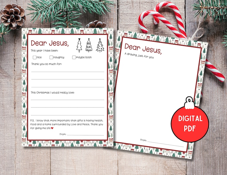 Dear Jesus Christmas Letter, Dear Jesus Alternative Santa Letter ...