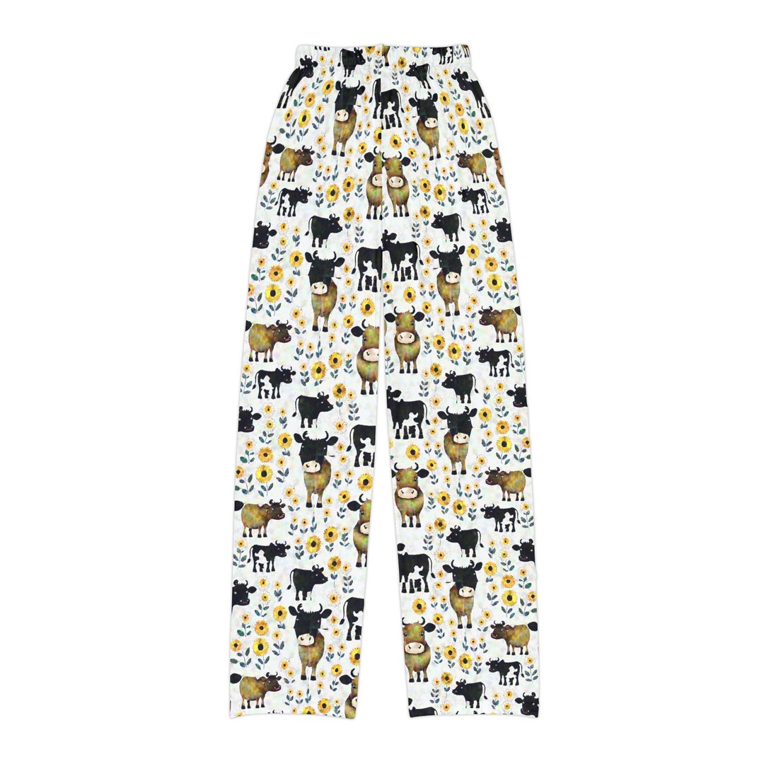 Bull Cow Love Kids Pajama Pants, Family Matching Cow Pajama Pants, Kids ...