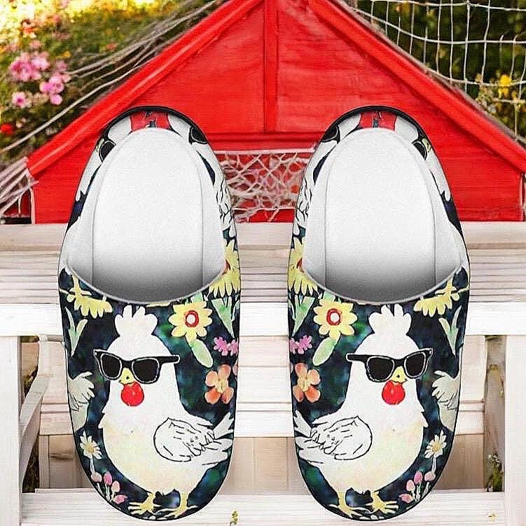 Women's Indoor Slippers - Funny Chickens Design House Shoes, Cozy ...