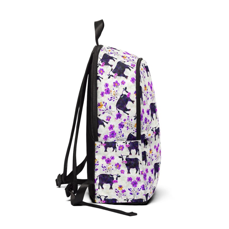 Purple Country Cows Unisex Nylon Backpack, Farm Animal Casual Daypack ...