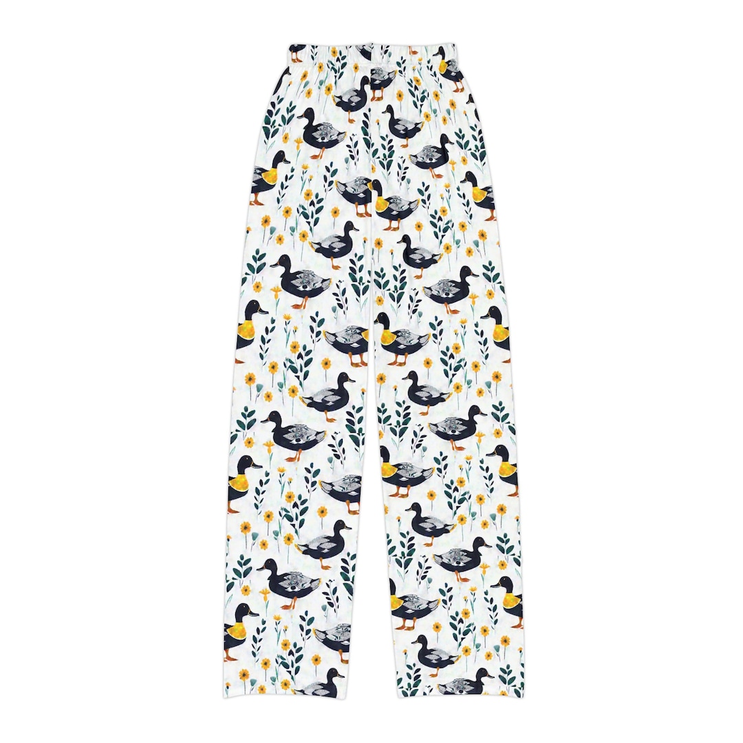 Duck Print Kids Pajama Pants, Family Matching Pajama Pants, Kids Duck ...