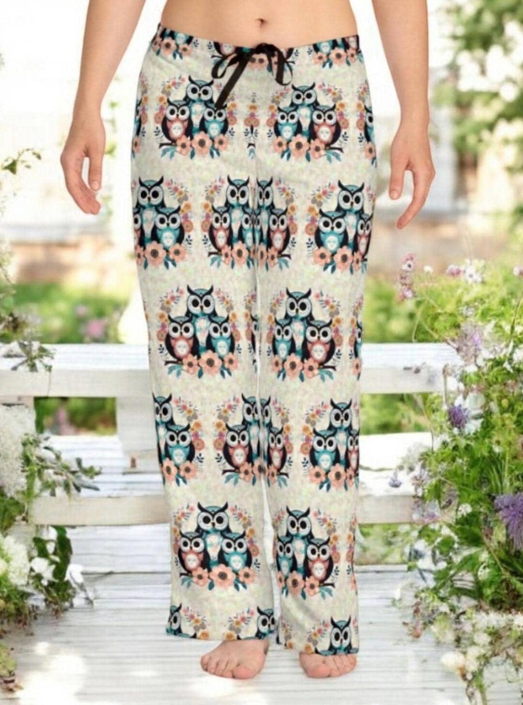 Artistic Owl Women's Pajama Pants, Drawstring Waist Lounge Bottoms ...