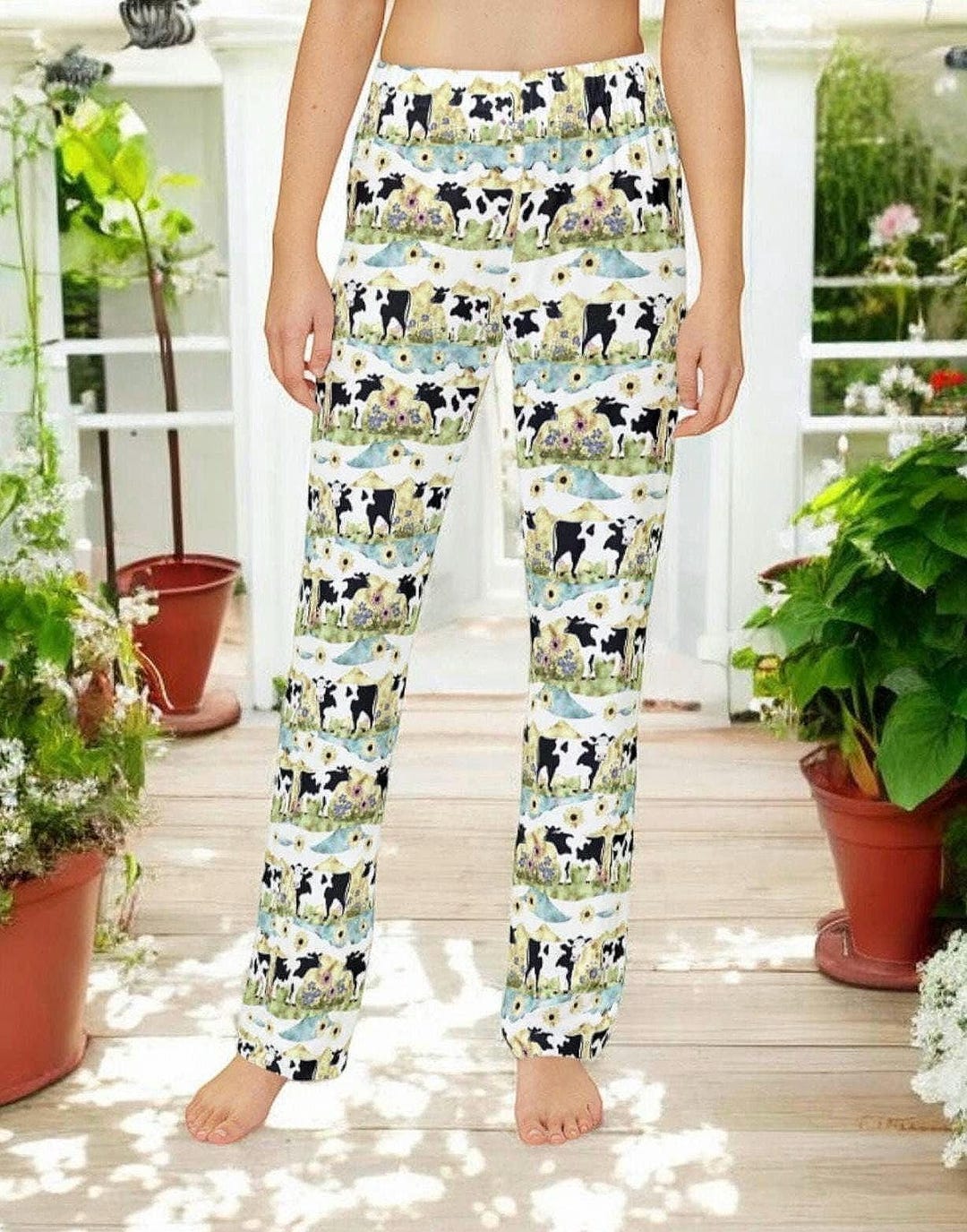 Pastel Holstein Cows Kids 4t-11t Pajama Pants, Cow Pasture Pjs, Bovine ...