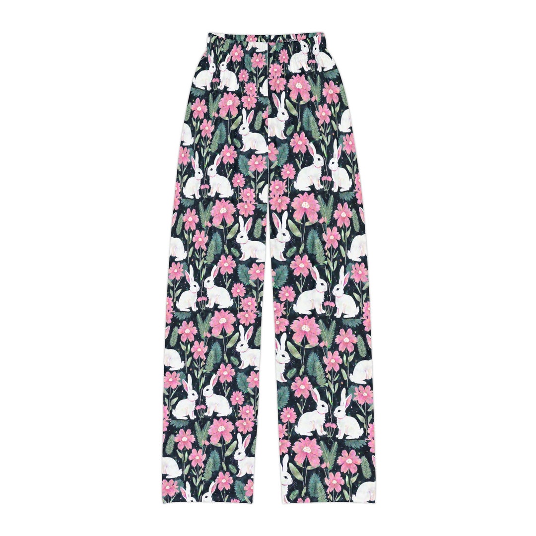 Pretty Rabbit Kids Pajama Pants, Family Matching Pajamas, Rabbit Lounge ...