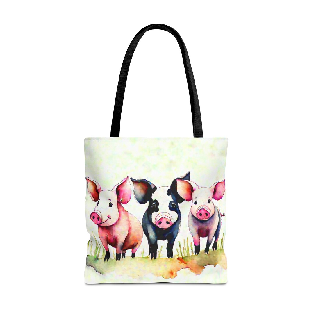 Eco Three Little Pigs 18 Inch Tote Bag, Swine Bag, Pig Bag, Farm Animal ...