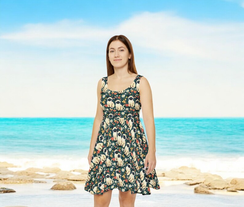 Siamese Kitten Artistic Cat Design Women's Cute Casual Comfy Summer ...