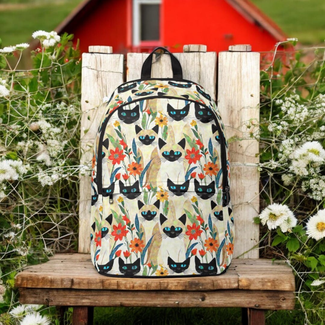 Artistic Cats Nylon Custom Backpack, Girls Backpack, Laptop Backpack ...