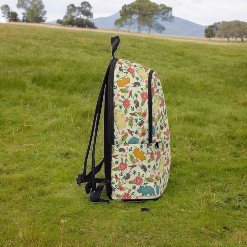 Cute Hippo & Turtle Artistic Design Custom Nylon Artful Backpacks ...