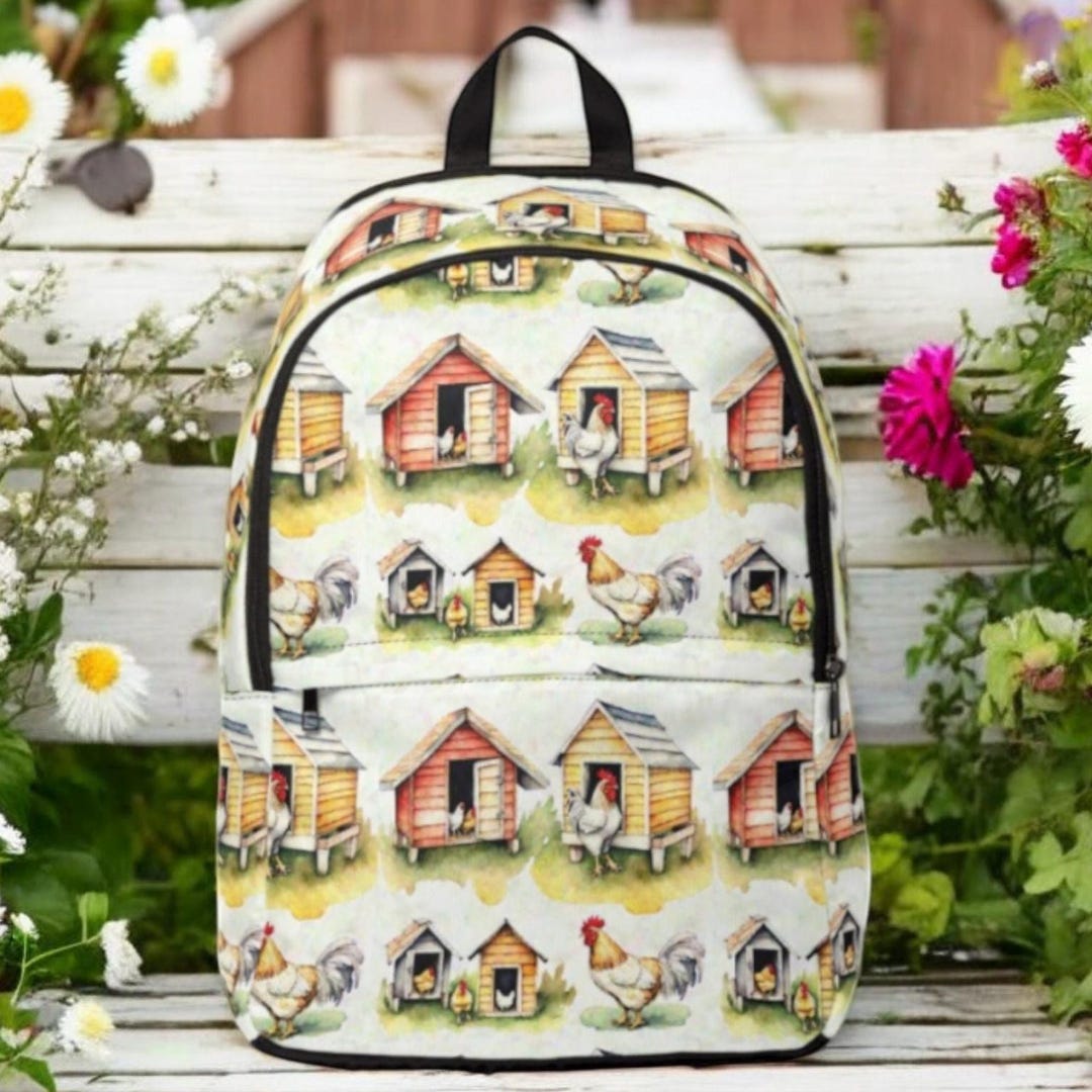 Hen House Artwork Backpack, Coop Art Pack, Farm Style Bag, Poultry Farm ...
