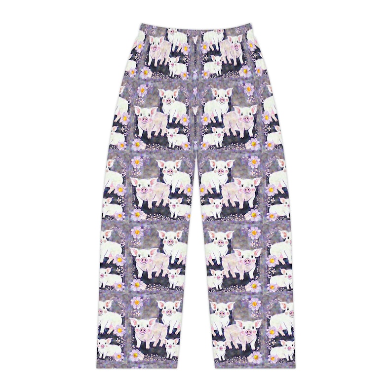 Pastel Purple Pigs Women's Pajama Pants, Woman Pig Pants, Pig Lounge ...