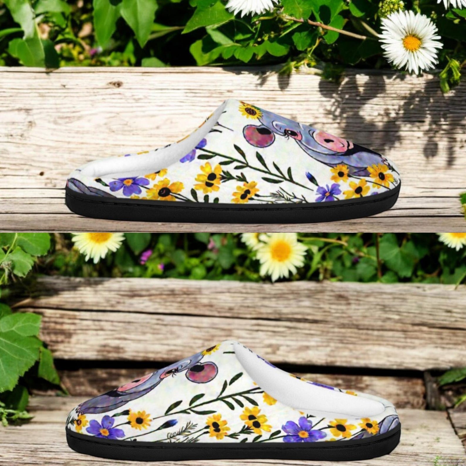 Pretty Hippo Origional Artist Design Women's Comfy Cute Indoor Artful ...