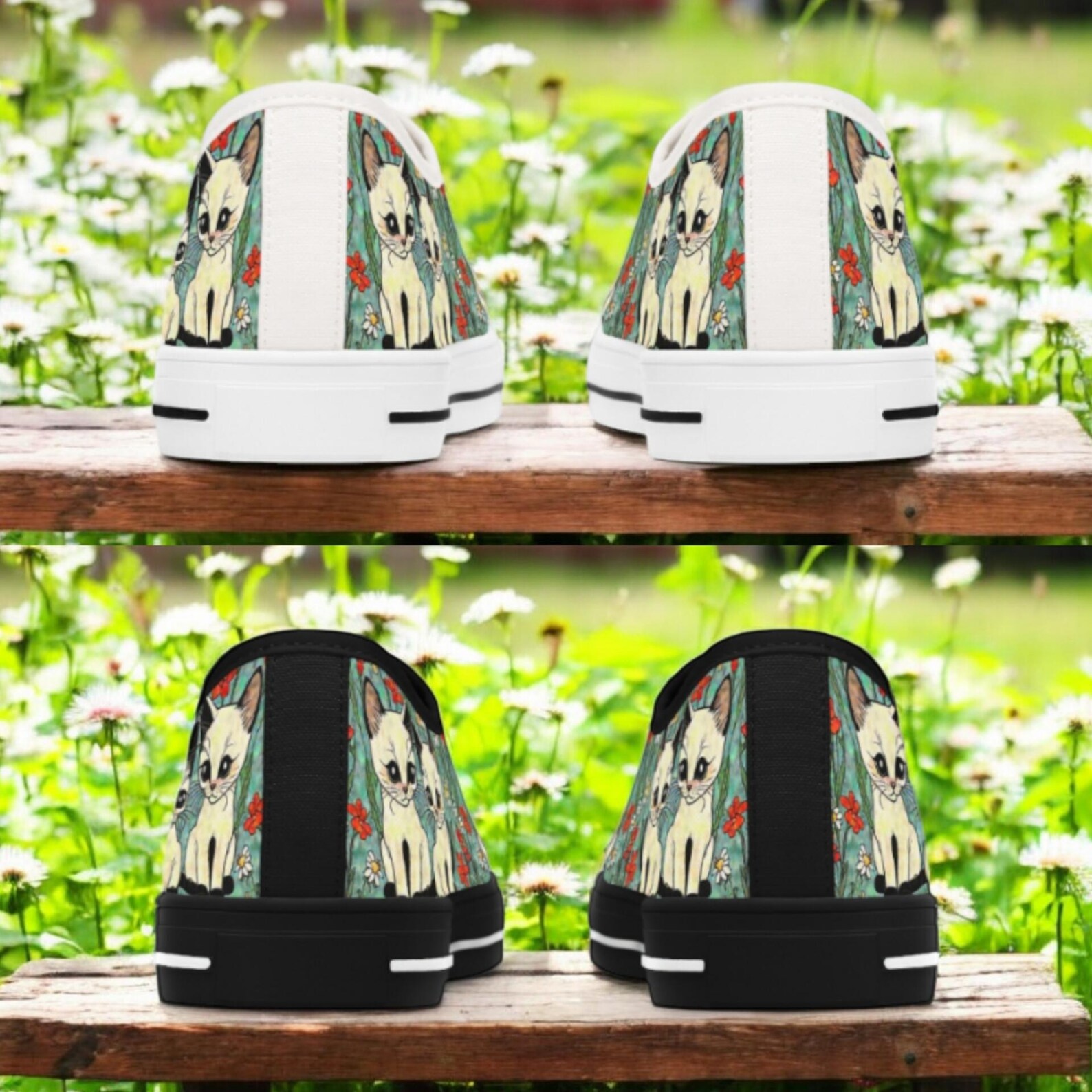 Cat Nap Origional Artist Design Women's Custom Low Top Laced Sneakers ...