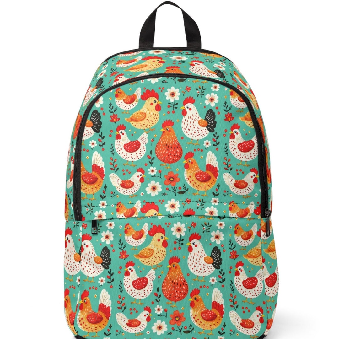 Bohemian Chickens Custom Artistic Design Nylon Backpack, Casual Daypack ...