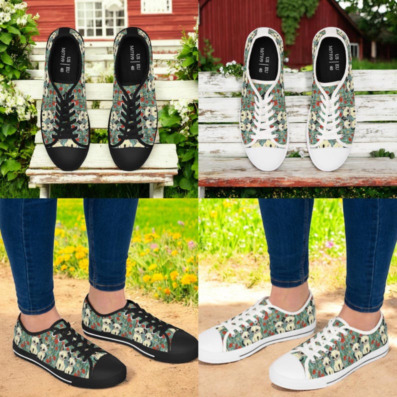 Cat Nap Origional Artist Design Women's Custom Low Top Laced Sneakers ...