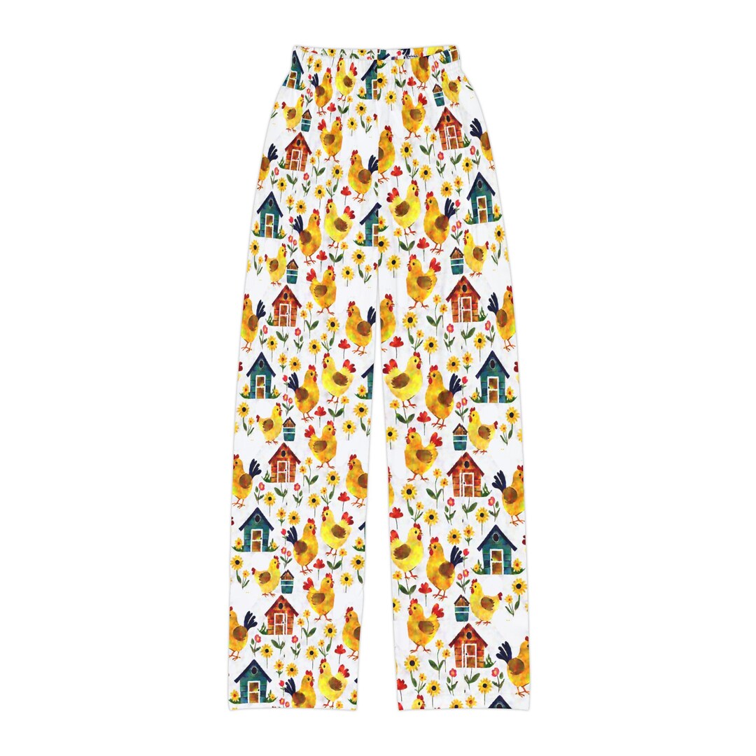 Chicken Coop Kids Custom Pajama Pants, Sleep Lounge Wear, Pj Bottoms ...