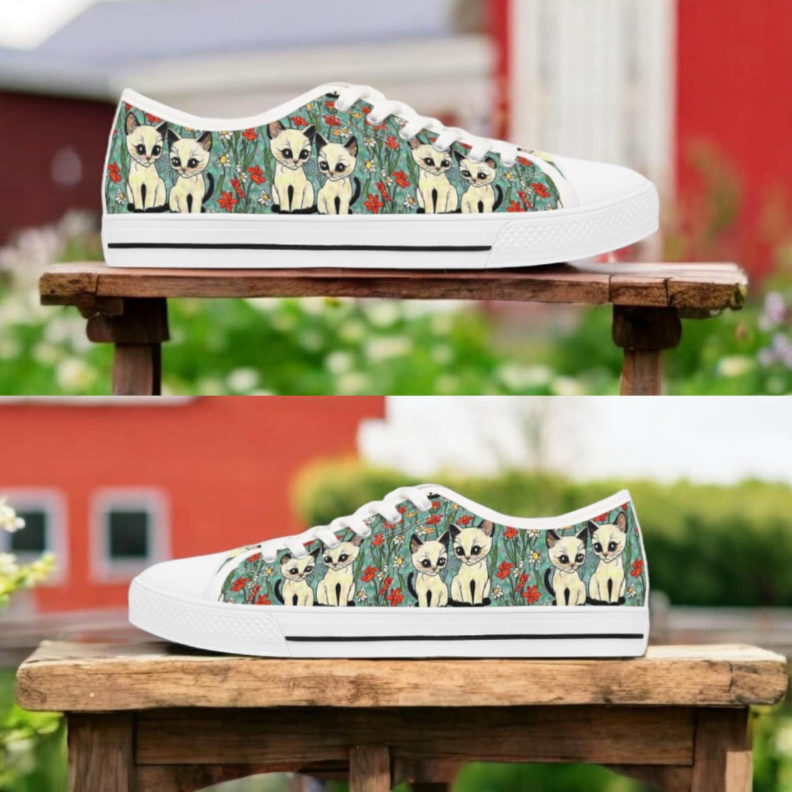 Cat Nap Origional Artist Design Women's Custom Low Top Laced Sneakers ...